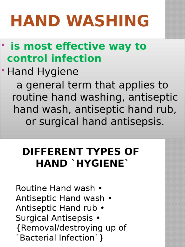 Types of Hand Hygiene Explained | PDF