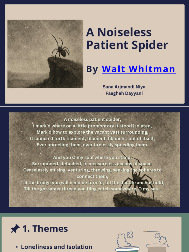 Whitman's "A Noiseless Patient Spider" Analysis | PDF | Poetics ...