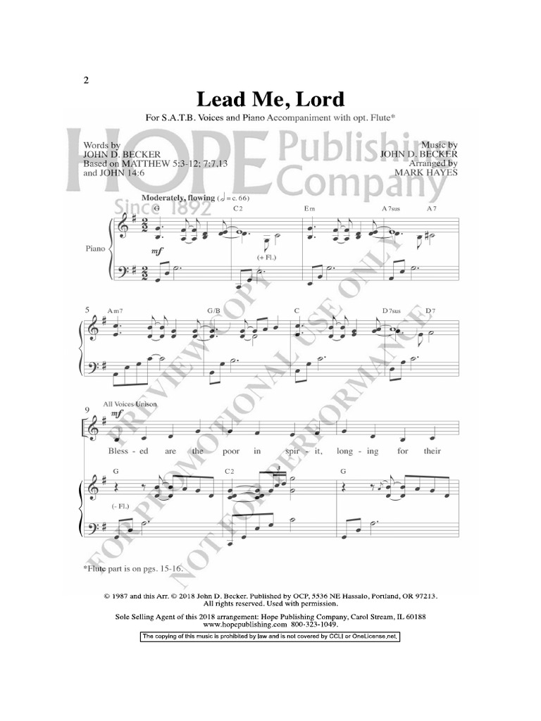Lead Me Lord SATB | PDF