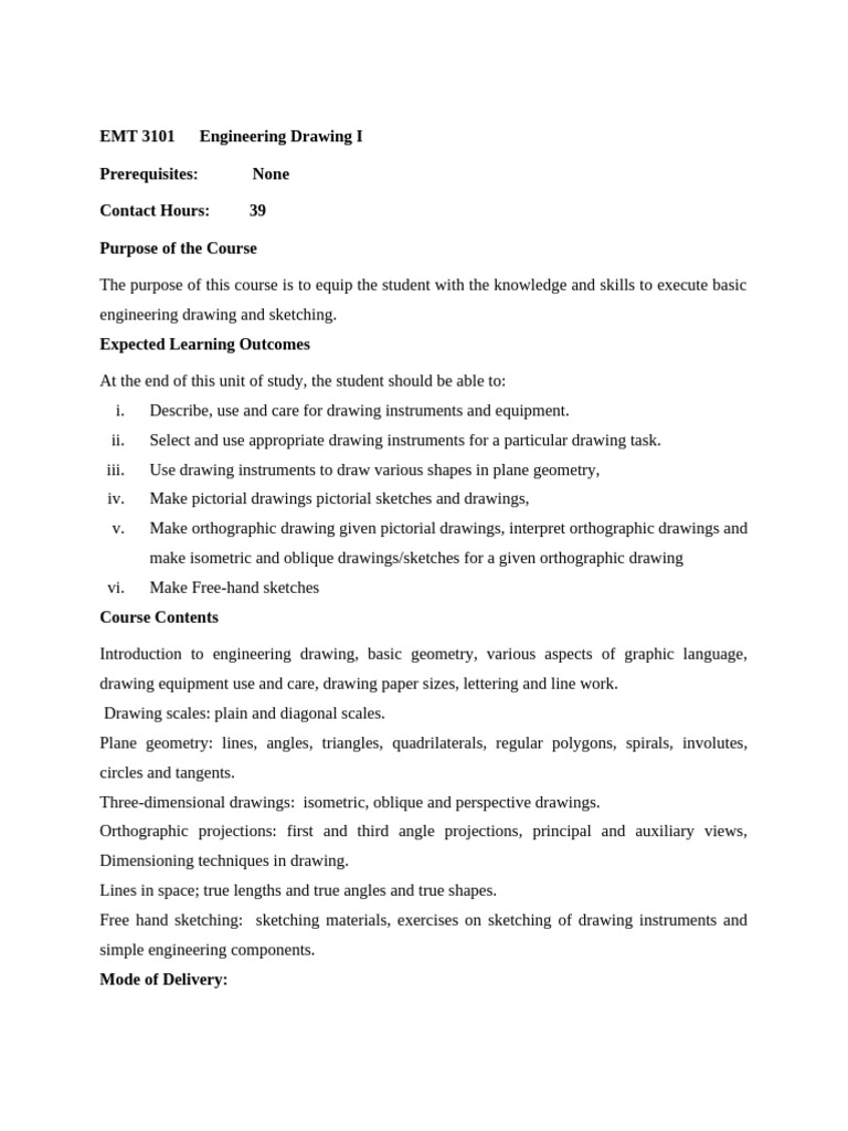 EMT 3101: Engineering Drawing Basics | PDF | Geometry | Technical Drawing
