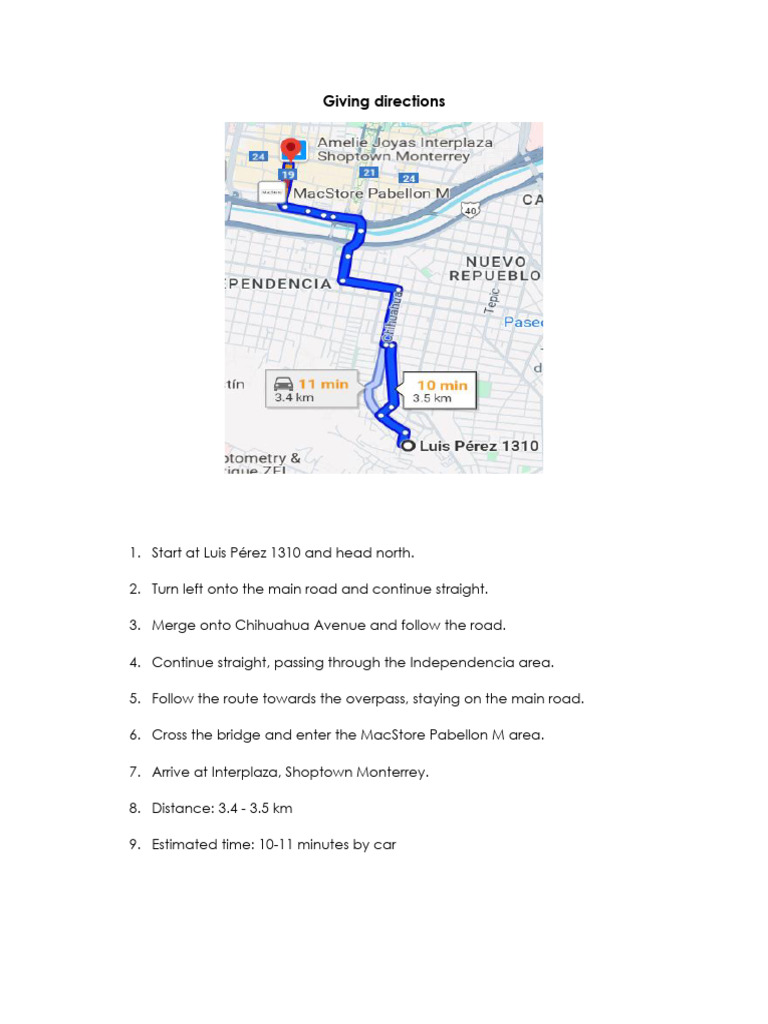 Giving Directions | PDF