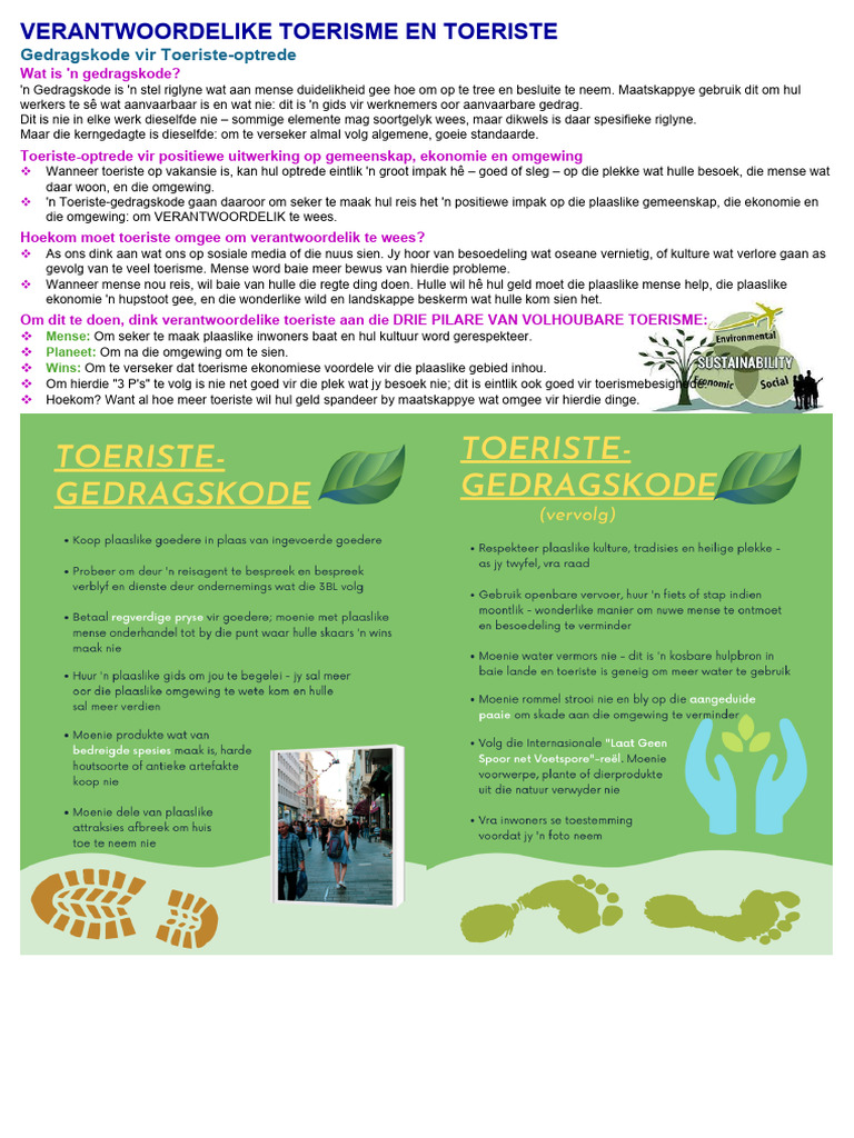 Verantwoordelike Toerisme en Toeriste | PDF