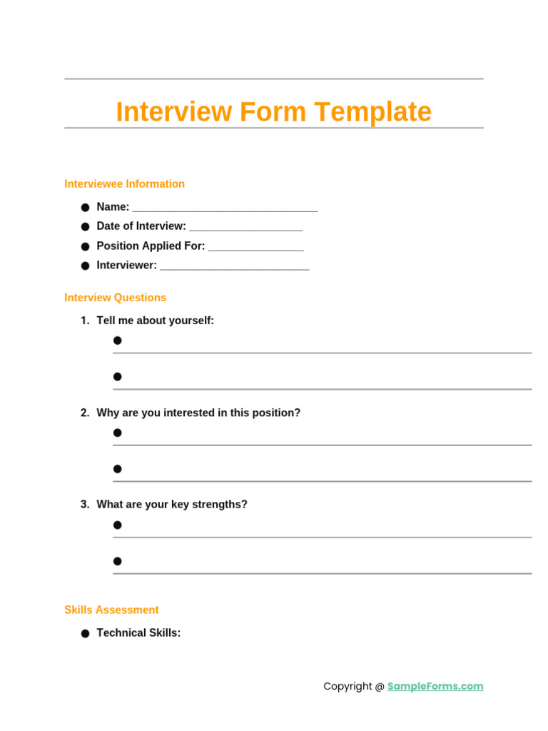 Interview Form Template | PDF
