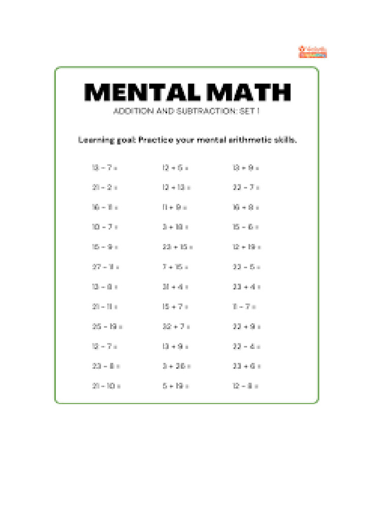 Mental Math | PDF
