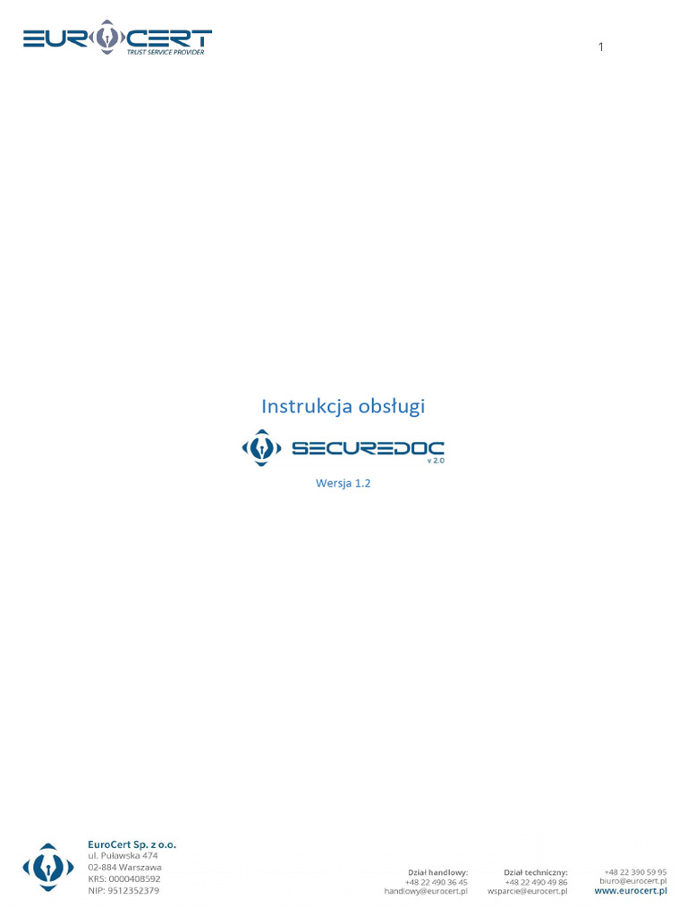 SecureDoc Instrukcja Windows PL | PDF