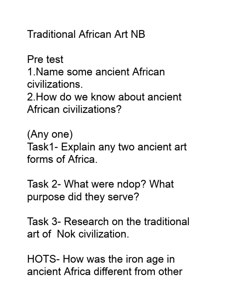 Ancient African Art and Civilizations | PDF