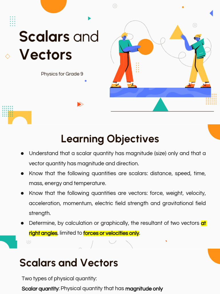 Physics 1.2 Scalars and Vectors | PDF | Euclidean Vector | Velocity