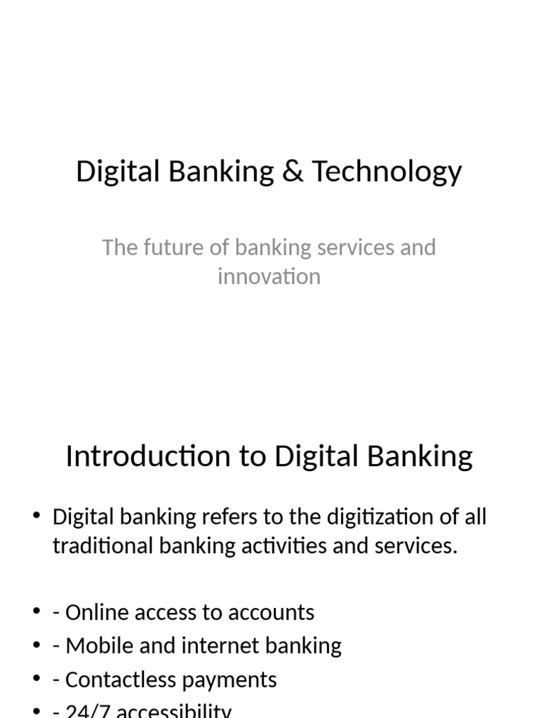 Future of Digital Banking Services | PDF