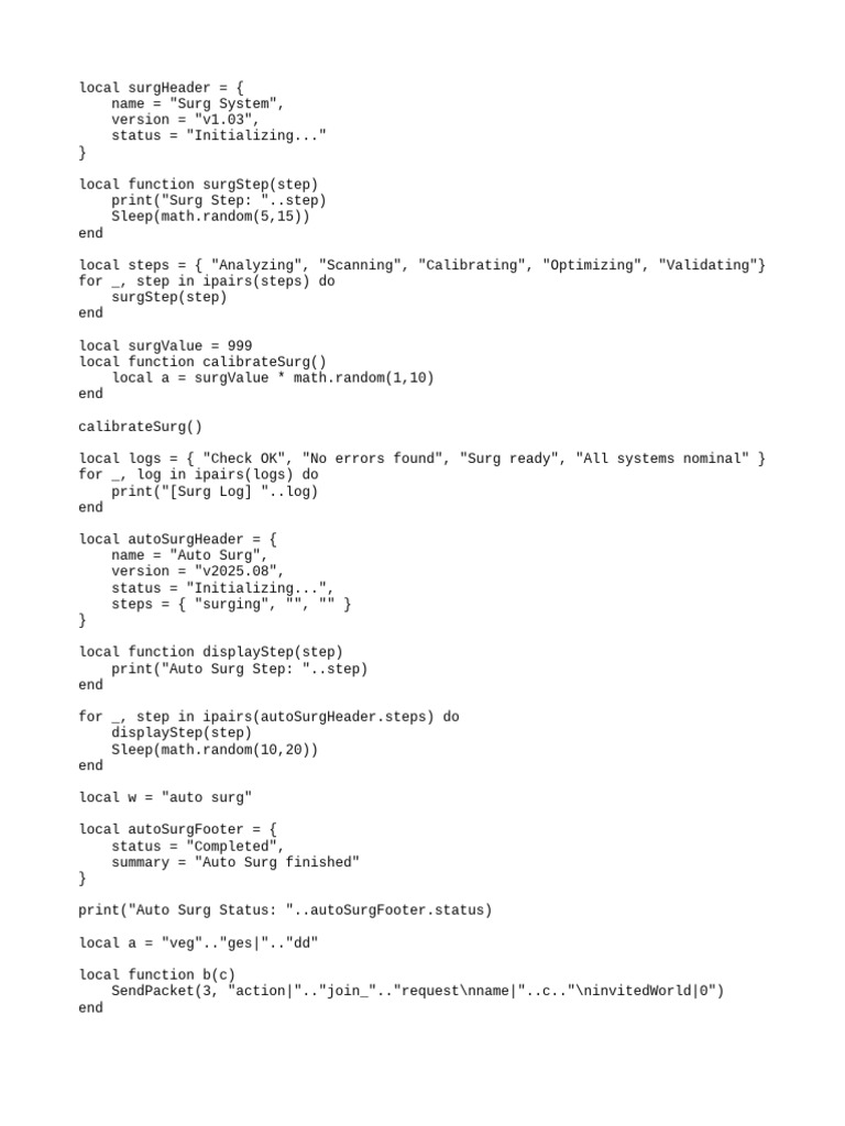 Auto Surg Script - Lua | PDF