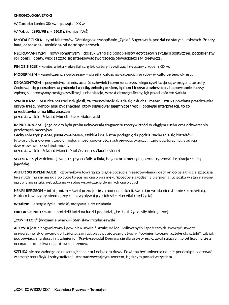 Młoda Polska 2 | PDF