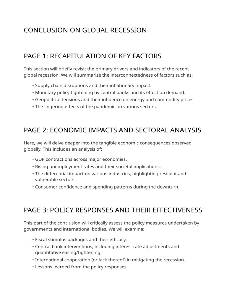 Global Recession Summary | PDF