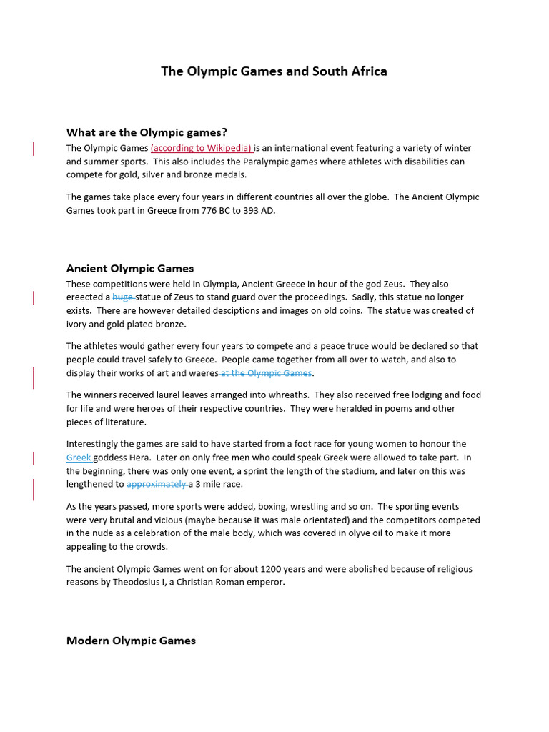 Olympic History | PDF | Olympic Games