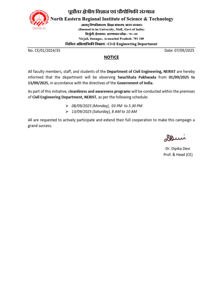 Notice Cleanliness Drive | PDF