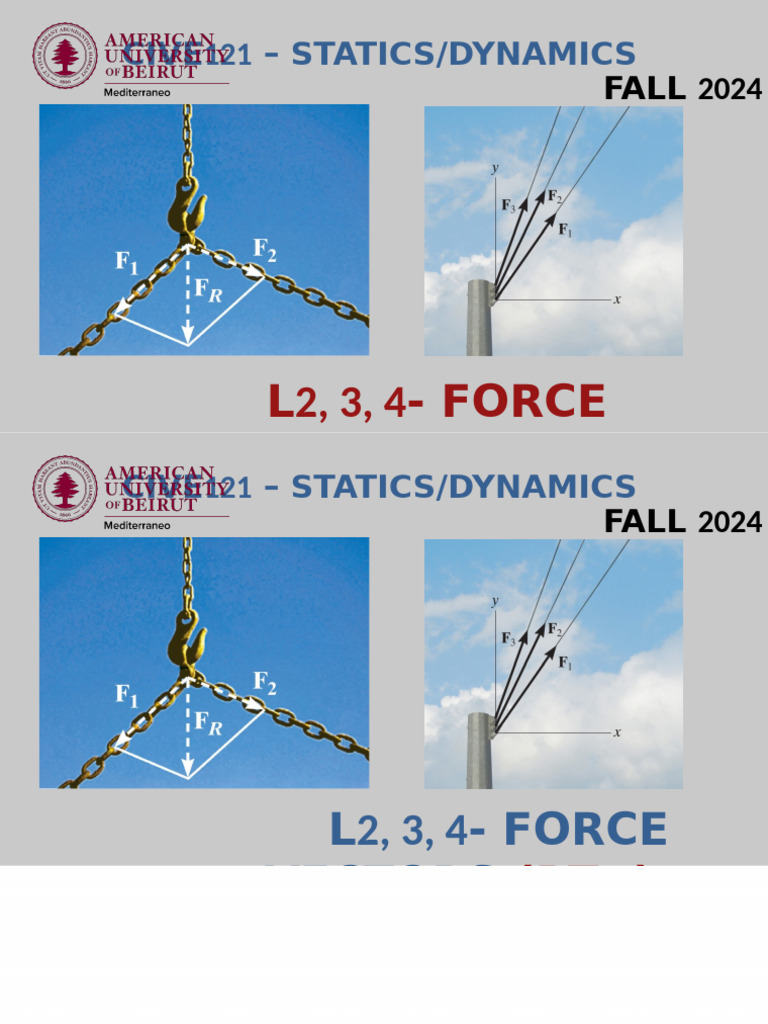 Lecture L2-3-4 Vectors (Part 1) | PDF | Euclidean Vector | Force
