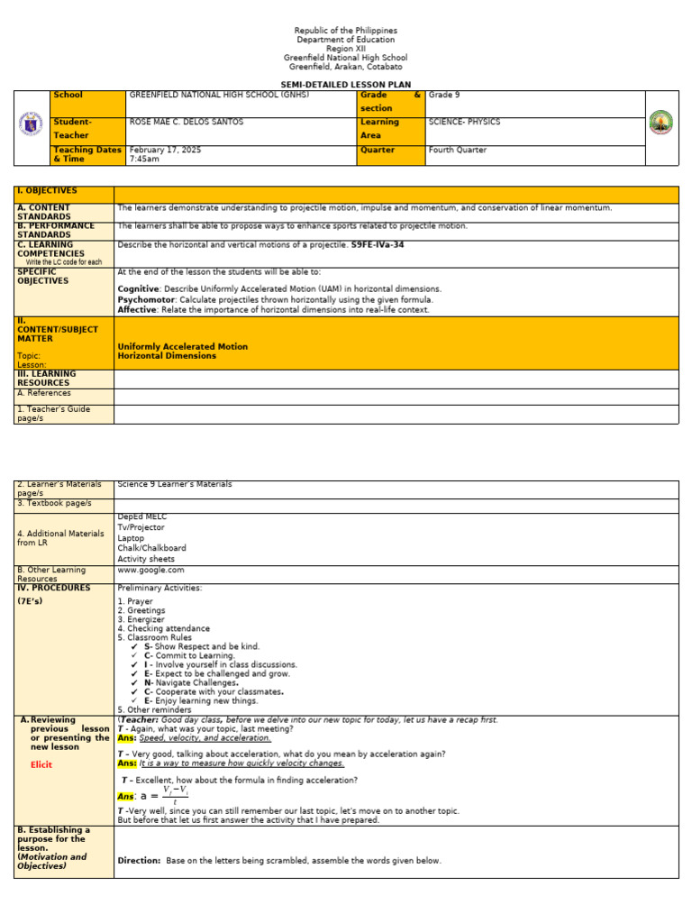 HORIZONTAL DIMENSIONS SLP | PDF | Force | Acceleration