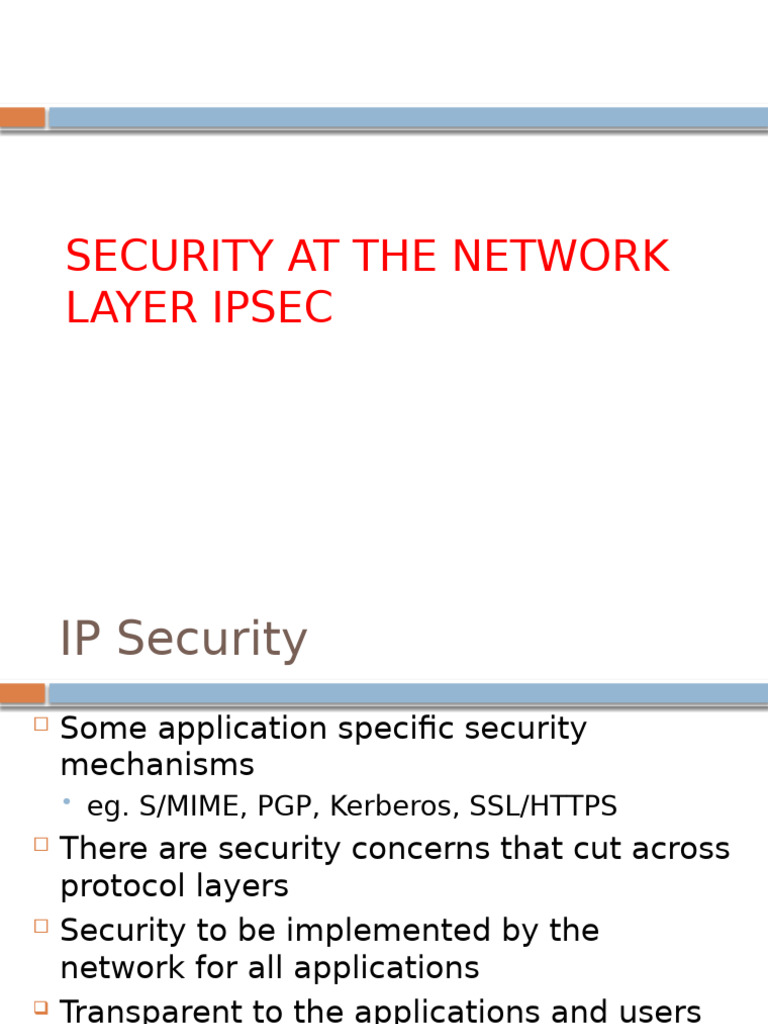 20XD91 NW Security - IPSec | PDF | Internet Protocols | Computer Network