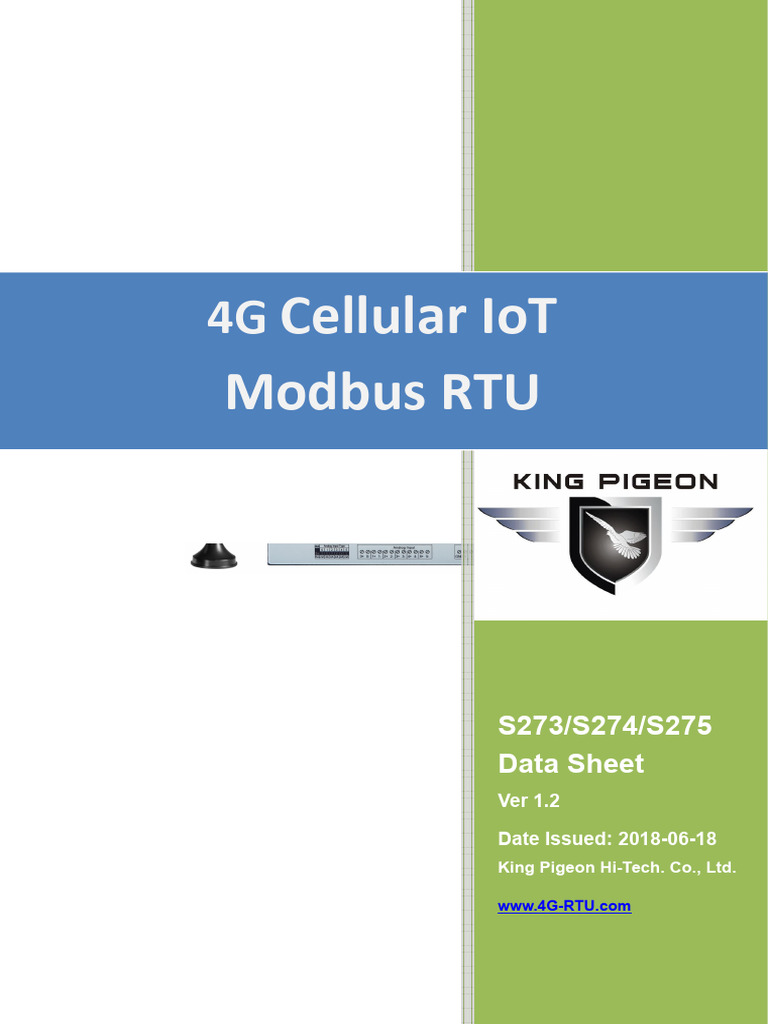 S273 S275 Cellular IoT Modbus RTU Data Sheet V1.2 | PDF | Programmable Logic Controller ...