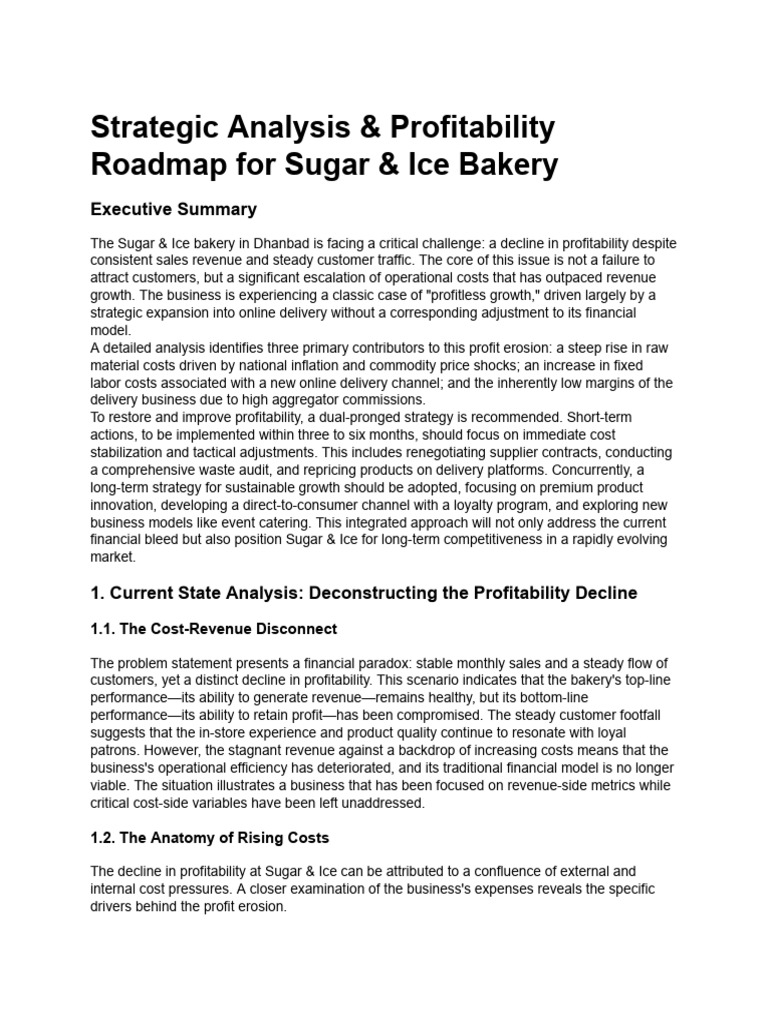 Bakery Profitability Decline Analysis | PDF | Inflation | Supply Chain