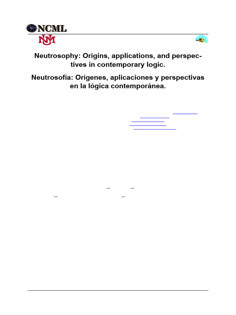 Neutrosofía: Orígenes y Aplicaciones Lógicas | PDF | Lógica | Verdad