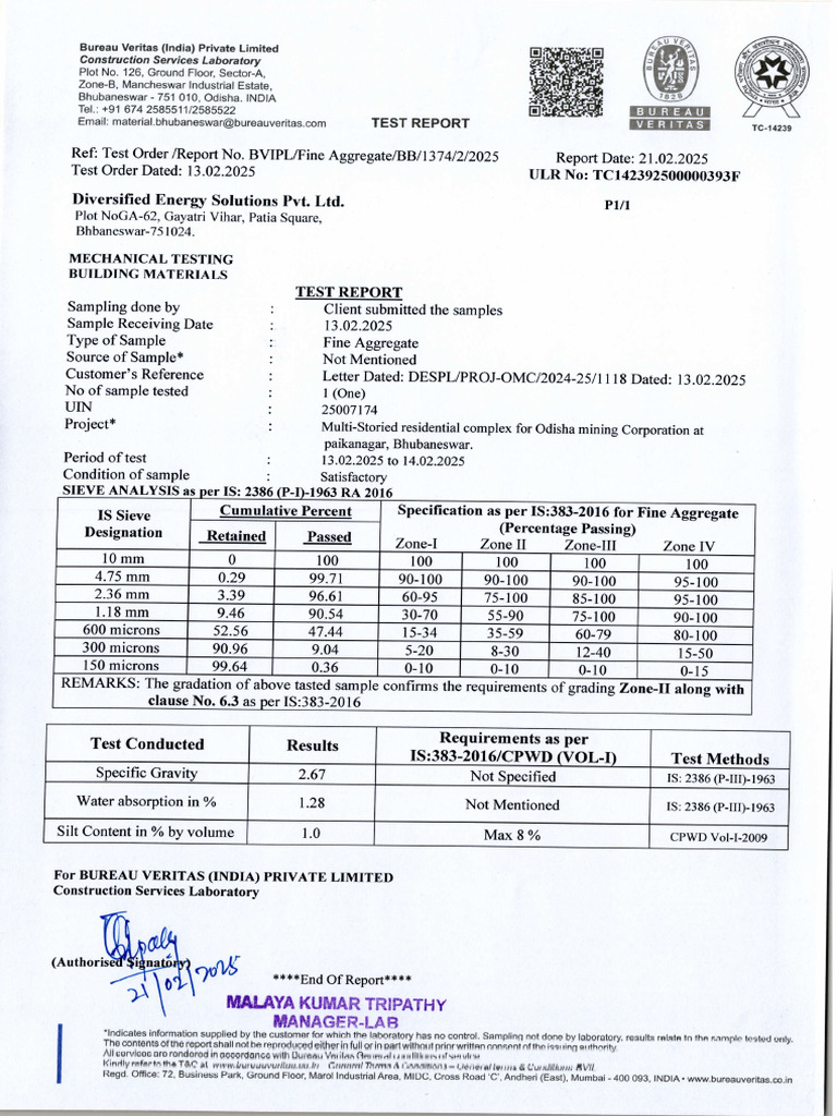 Difersified Test Reports 1 4 | PDF