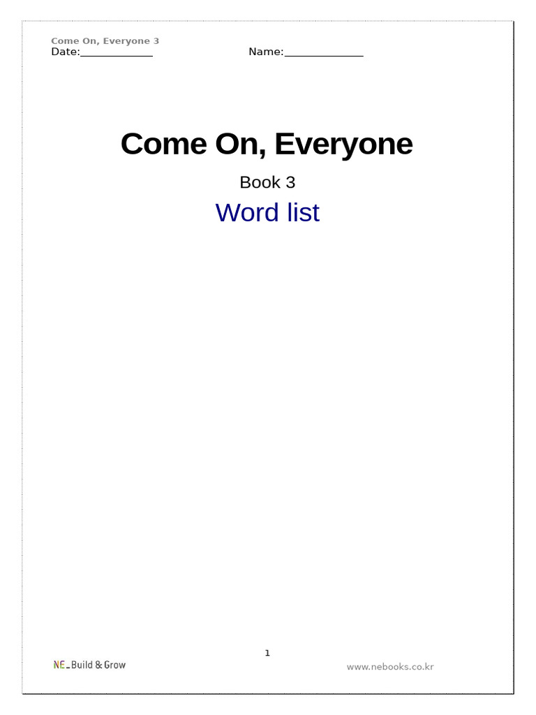 COE 3 - Word List (Kor) | PDF