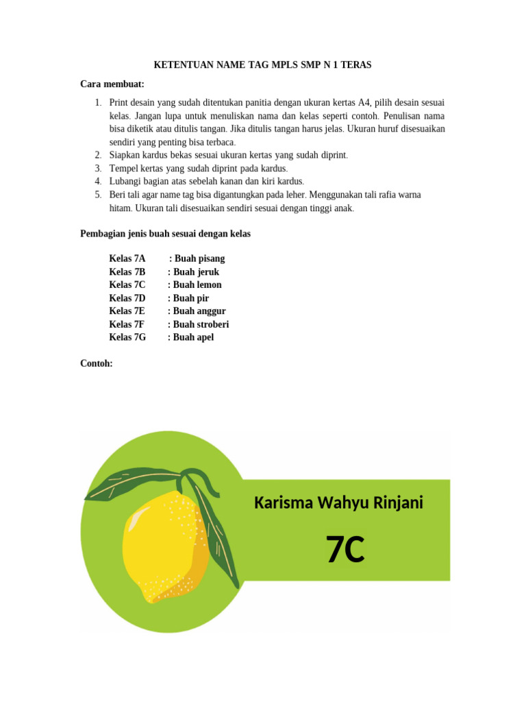 Name Tag Mpls Smpn 1 Teras | PDF