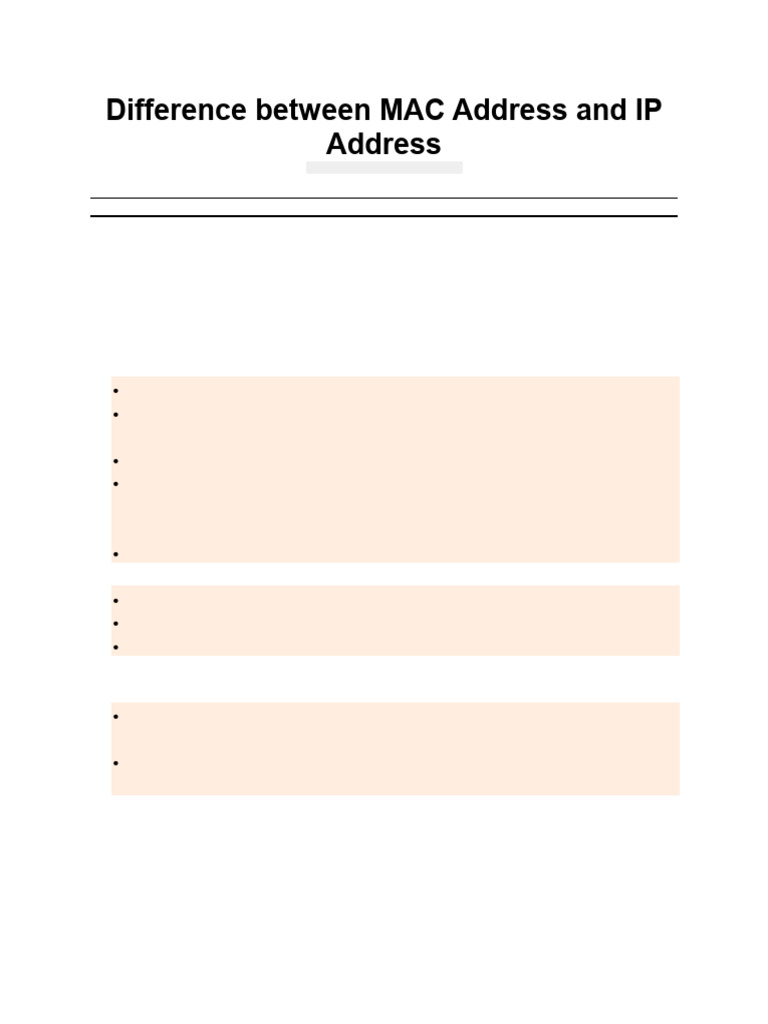 MAC vs IP Address Explained | PDF | Ip Address | Computer Network