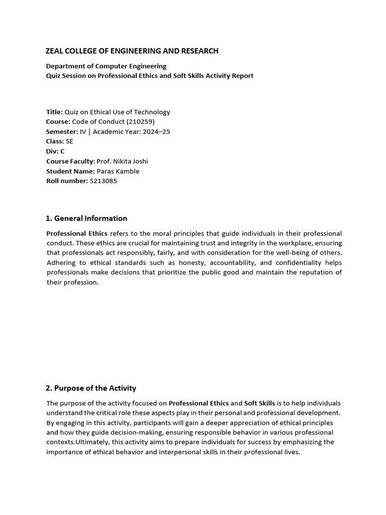 COC Report | PDF | Learning | Social Psychology