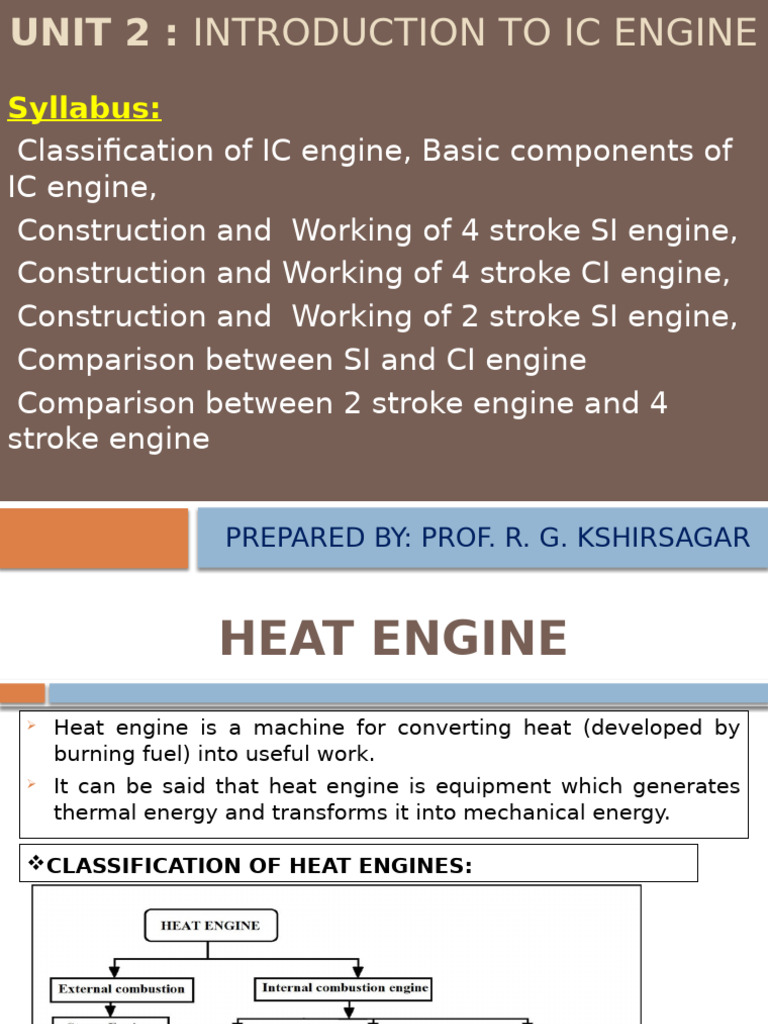 Introduction To IC Engine Unit 2 RGK | PDF | Internal Combustion Engine | Engines