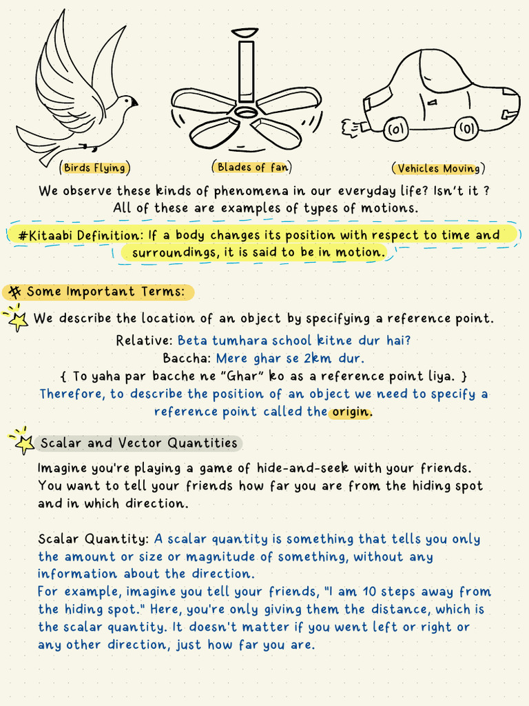 Understanding Motion: Scalars vs Vectors | PDF | Velocity | Speed