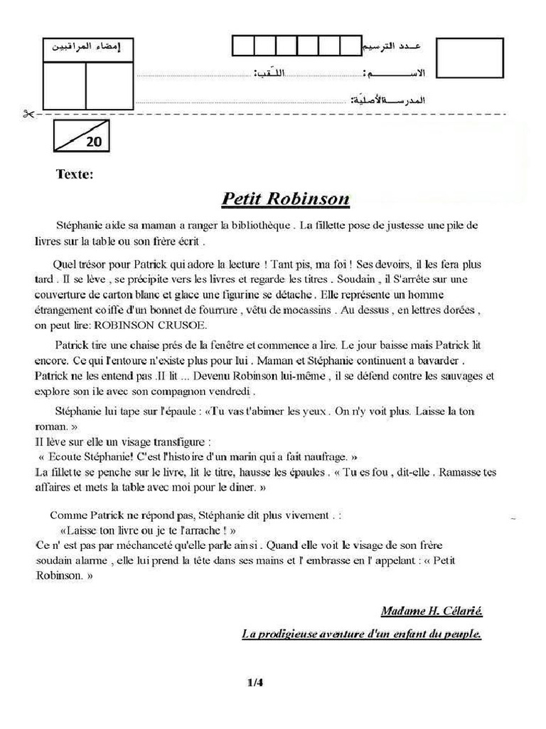 Examens de Fin Dannée Pour 6 Ème Année | PDF