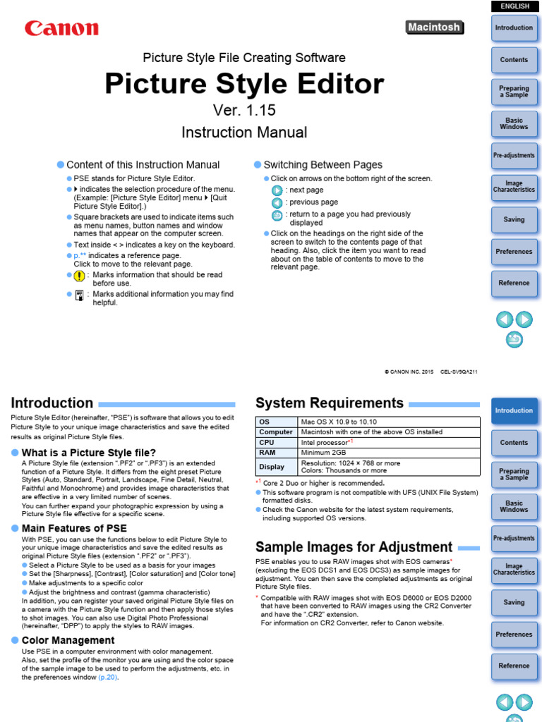 Picture Style Editor User Manual | PDF | Raw Image Format | Color Balance