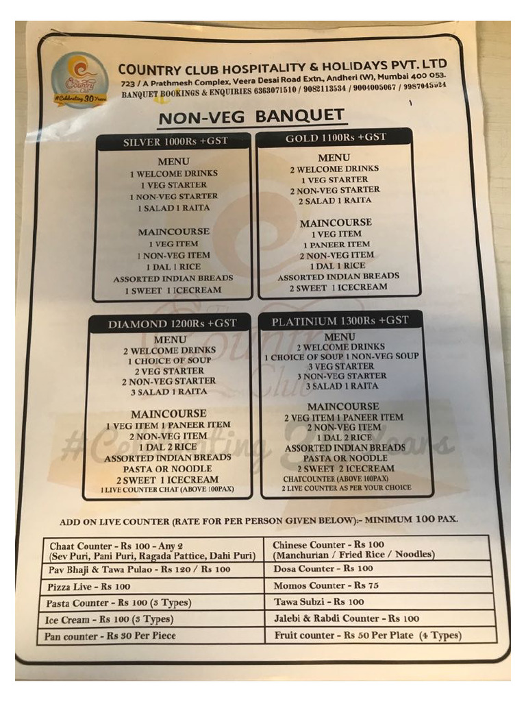 Non Veg Menu | PDF