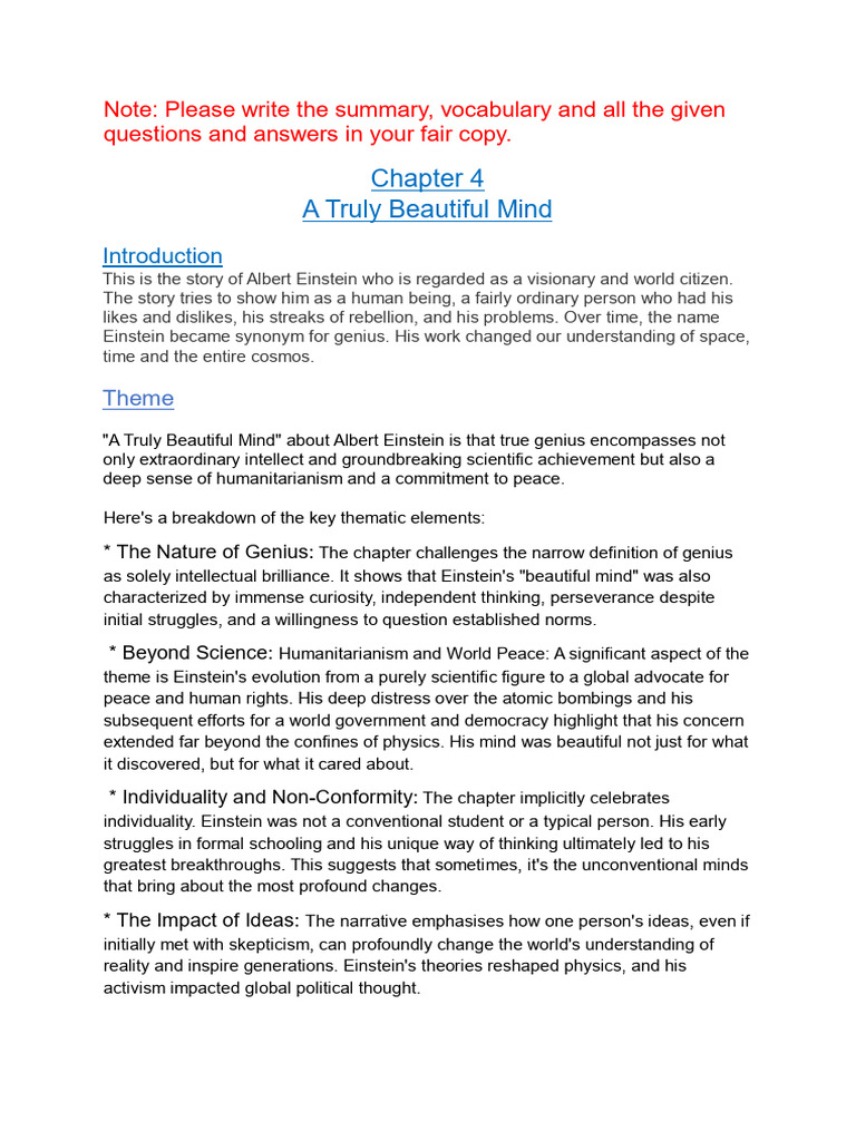 Albert Einstein: A Beautiful Mind | PDF | Albert Einstein | Thought