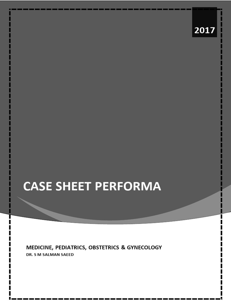 Medical Case Sheet Template | PDF | Pulse | Nausea