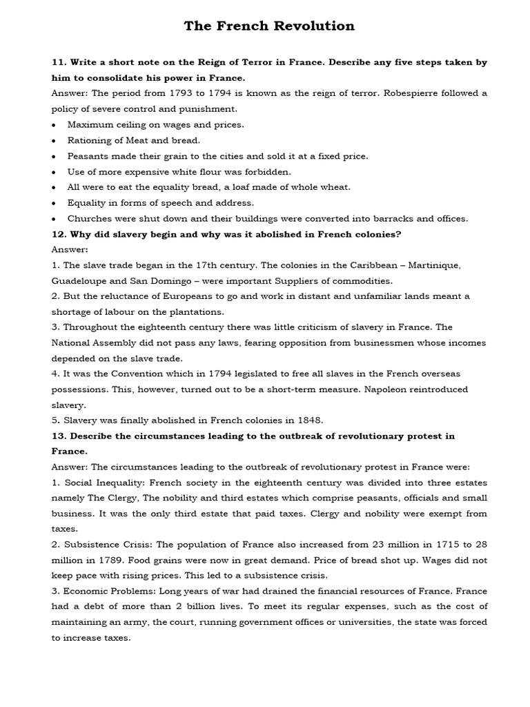 Key Events and Impact of the French Revolution | PDF | French ...