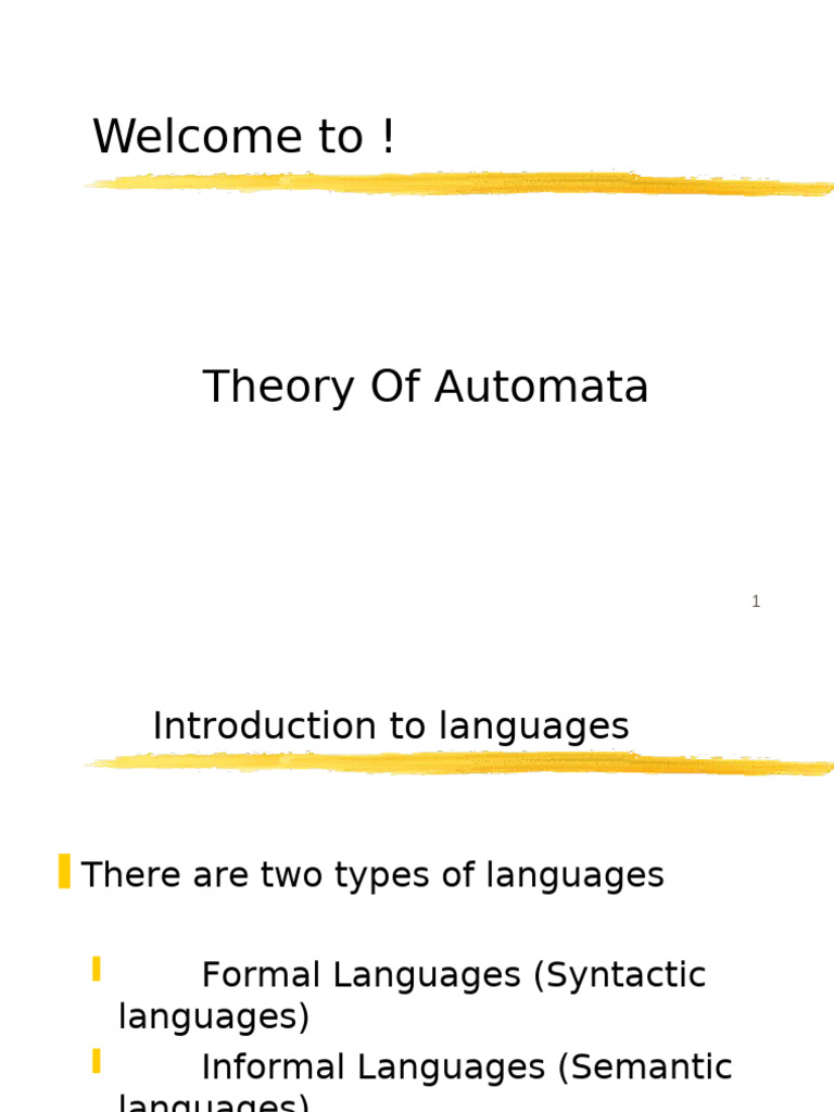 Lesson 01 Introduction To Languages | PDF | String (Computer Science) | Formalism (Deductive)