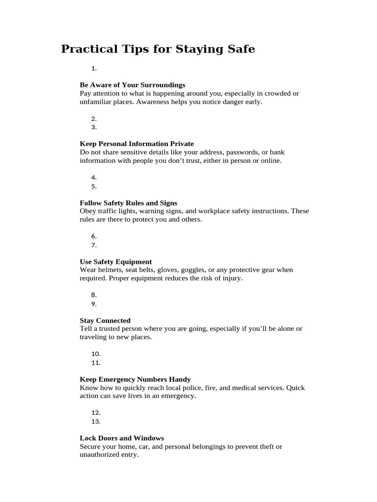Essential Safety Tips for Everyone | PDF