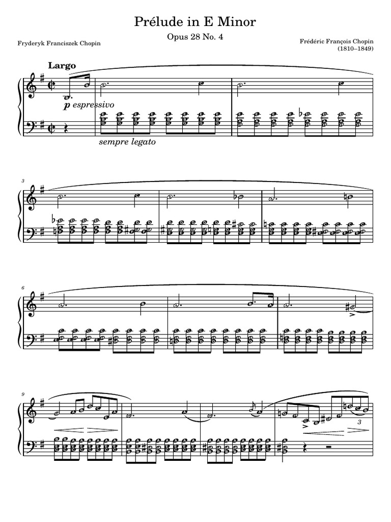 Chopin's E Minor Prélude Op. 28 No. 4 | PDF | Musical Compositions ...