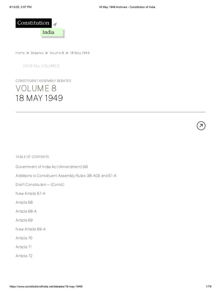 18 May 1949 Volume 8 Constitution Assembly Debates | PDF | Bill (Law ...