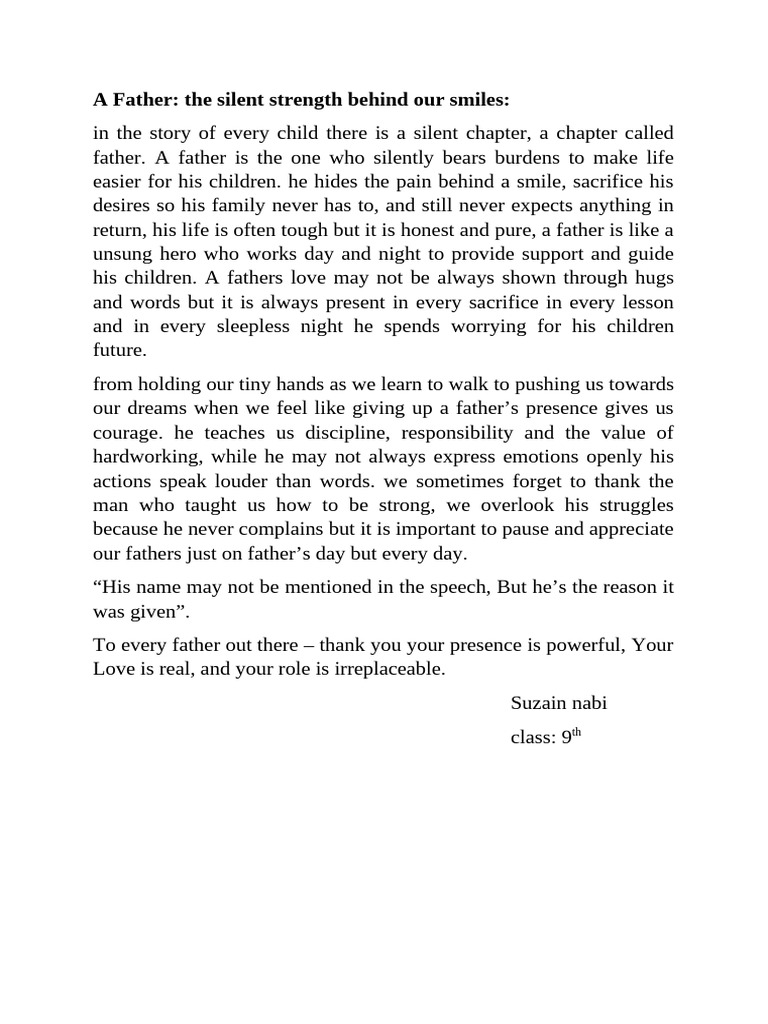 Celebrating the Silent Strength of Fathers | PDF