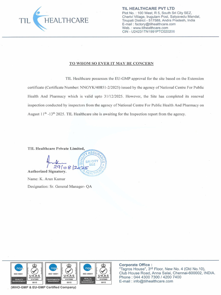 Declaration EU GMP | PDF