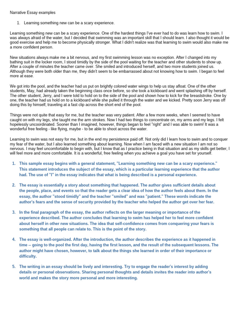 Narrative Essay Writing Tips | PDF | Essays | Narrative