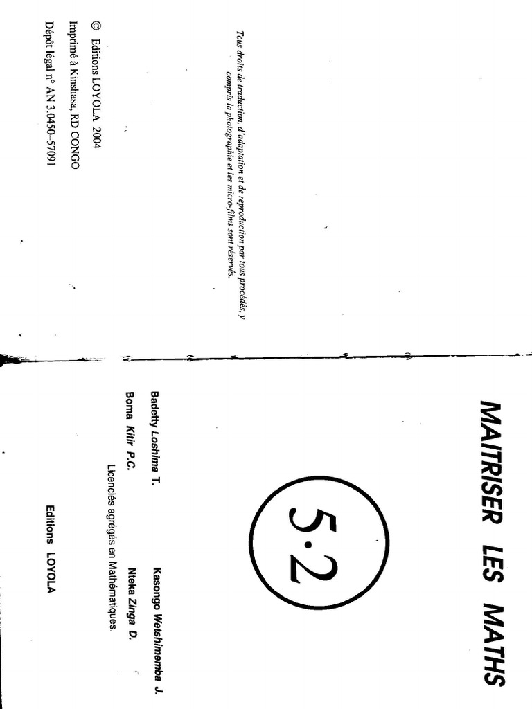 Maîtriser Les Maths 5 | PDF