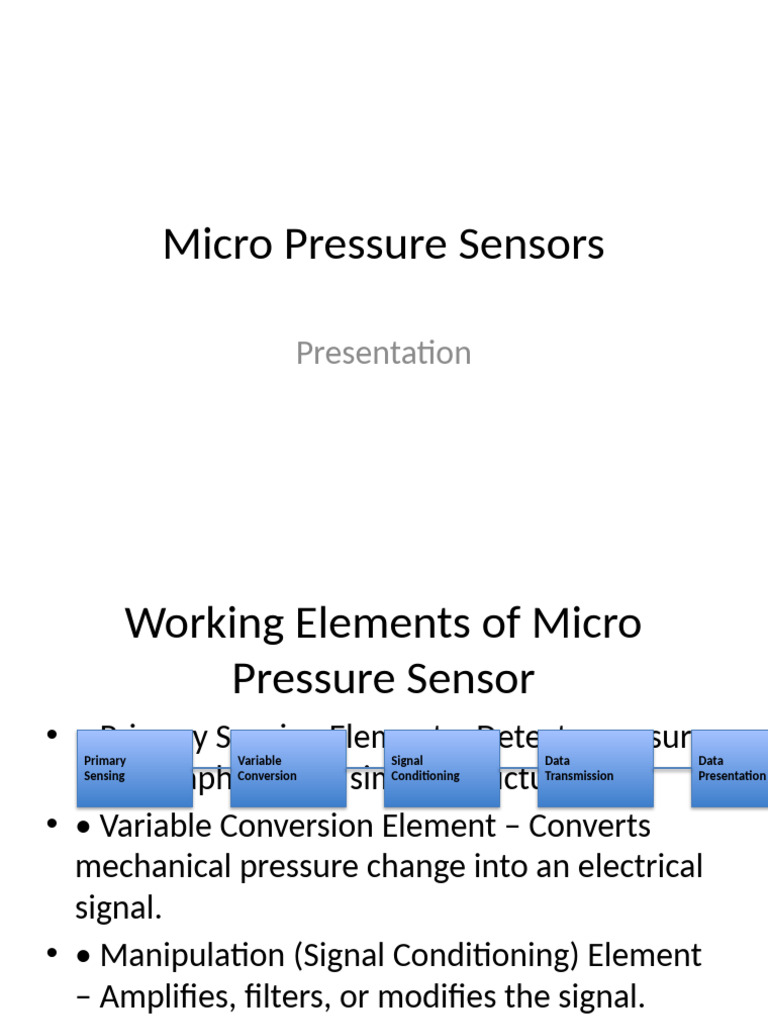 Micro Pressure Sensors Overview | PDF | Sensor | Pressure Measurement