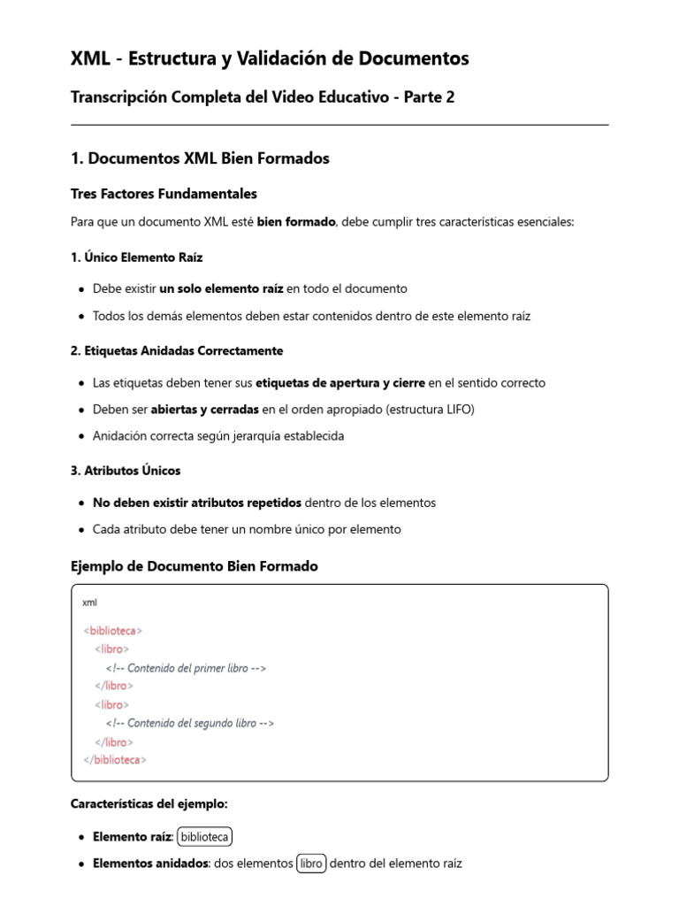 XML - Estructura y Validación de Documentos | PDF | Xml | HTML
