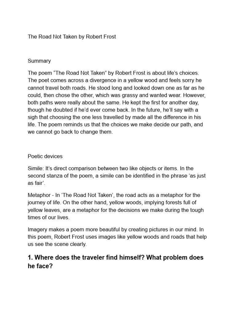 Resource 20250425163322 The Road Not Taken | PDF | Poetry
