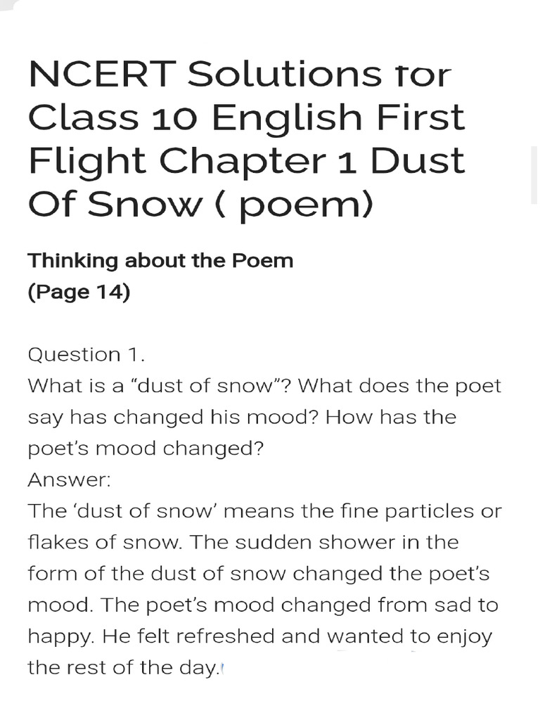 Dust of Snow | PDF