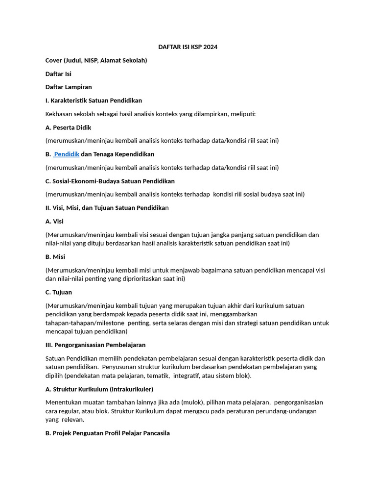 DAFTAR ISI KSP 2024 | PDF