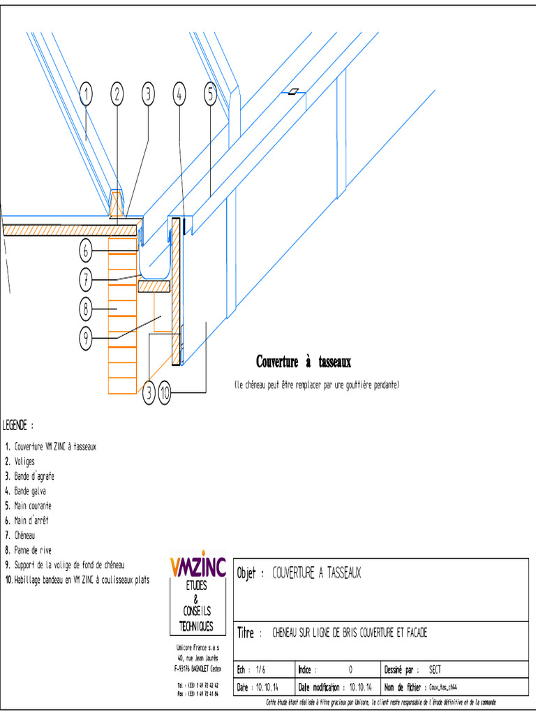 Cheneau Sur Ligne de Bris Couverture Et Facade | PDF